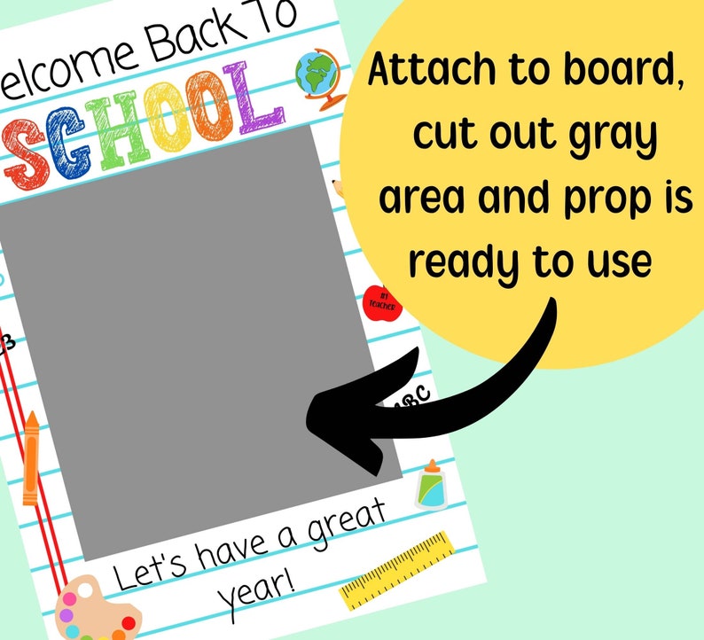Back to School Photo Booth Frame, Welcome Back to School Sign, Selfie ...