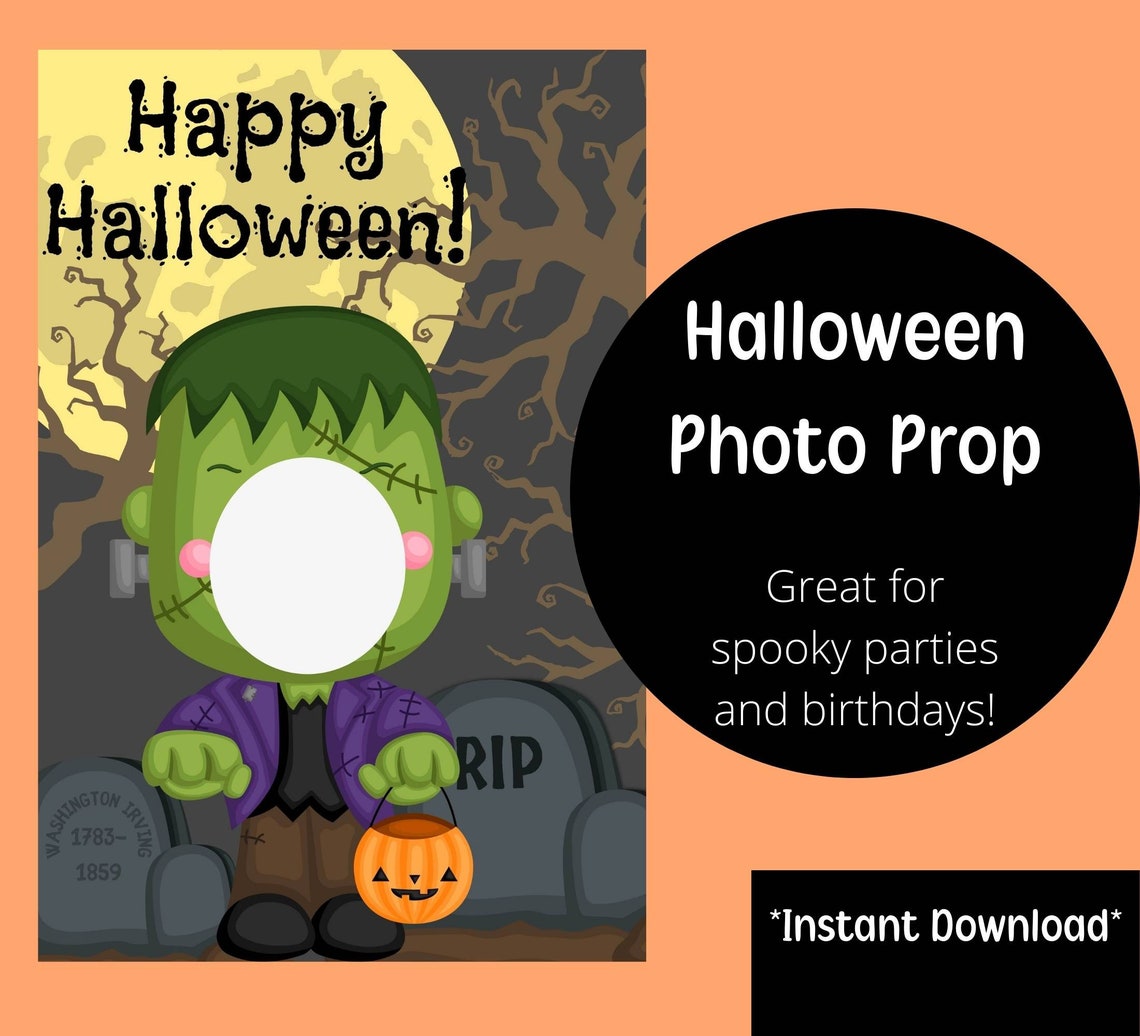 Halloween Photo Booth Frame, Halloween Selfie Frame, Spooky Kids Party ...