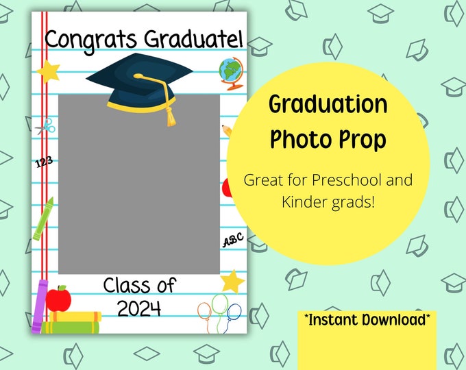 Printed and Shipped Kindergarten and Preschool Graduation Theme Photo ...