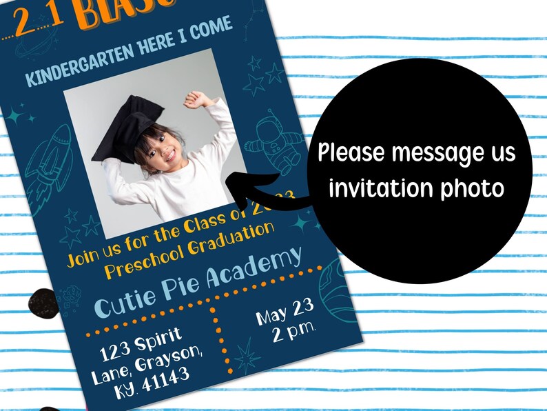 Pre-k Graduation Invitation Preschool Grad Kinder Grad - Etsy