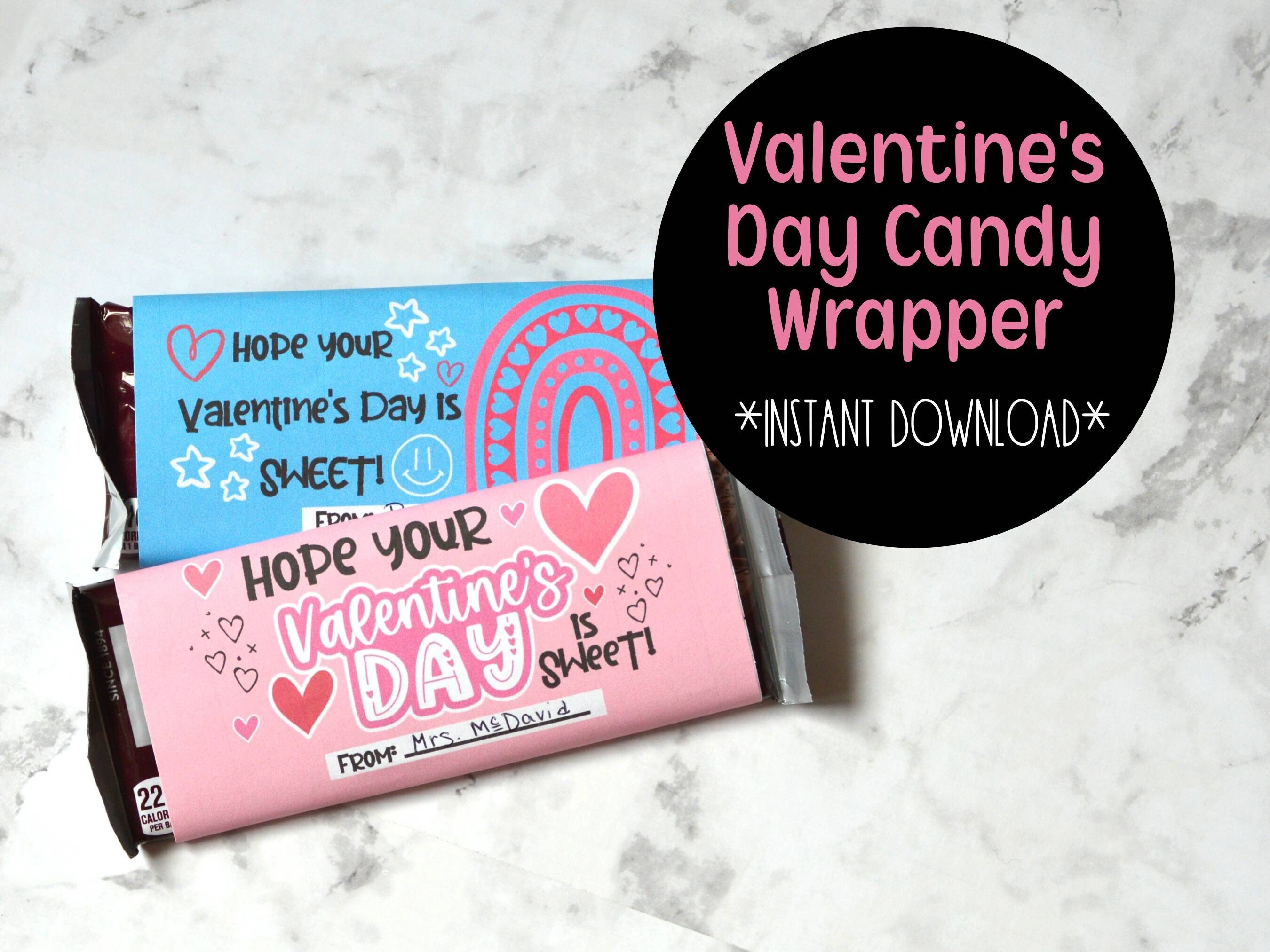 Valentine's Day Candy Wrapper, Printable, Instant Download, Kid's ...