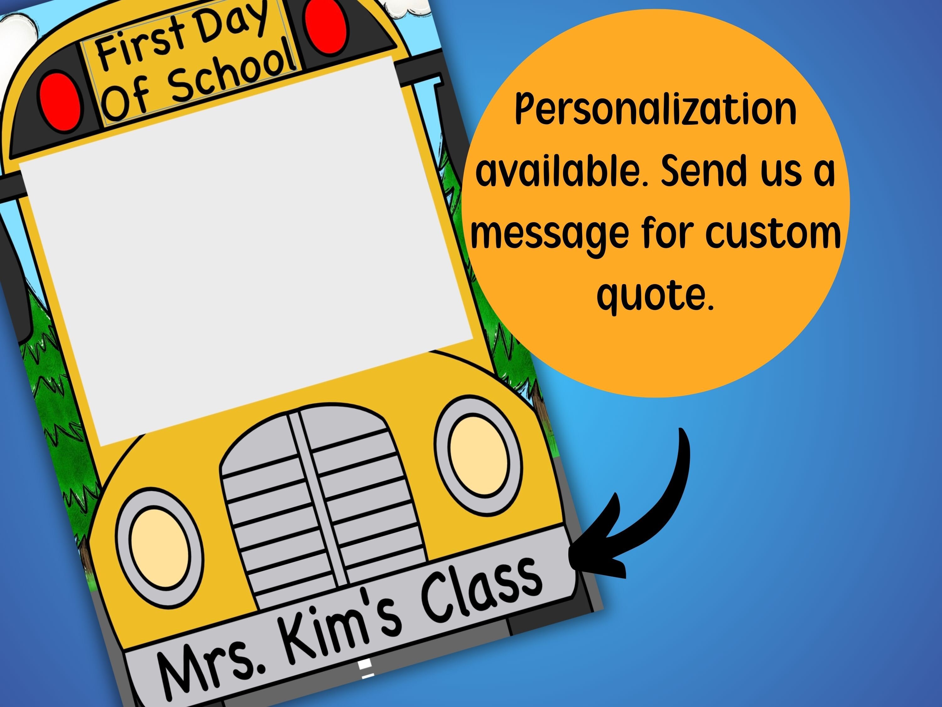 School Bus Photo Prop, Back to School Bus Photo, Selfie Frame, DIY ...