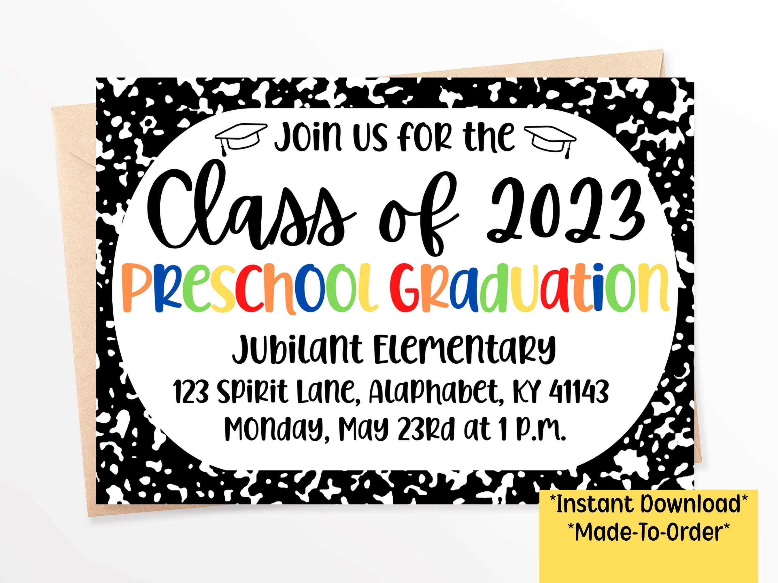 Preschool Graduation Invitation, Pre-k Graduation, Pre-k Grad ...