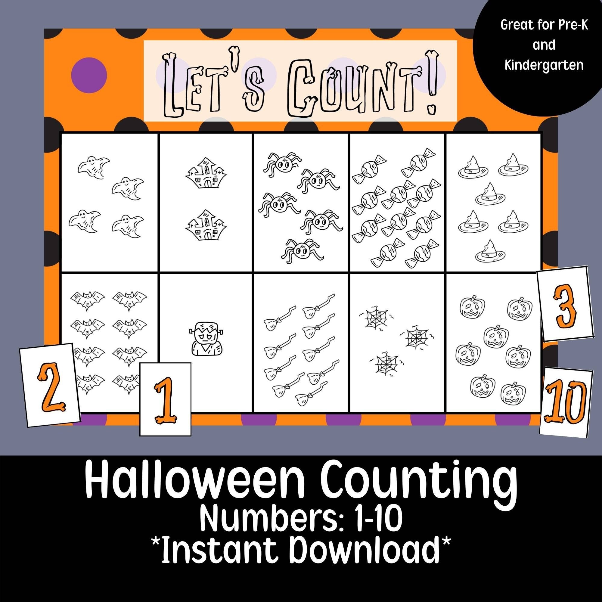 Halloween Counting Activity Numbers 1-10 Preschool Math - Etsy