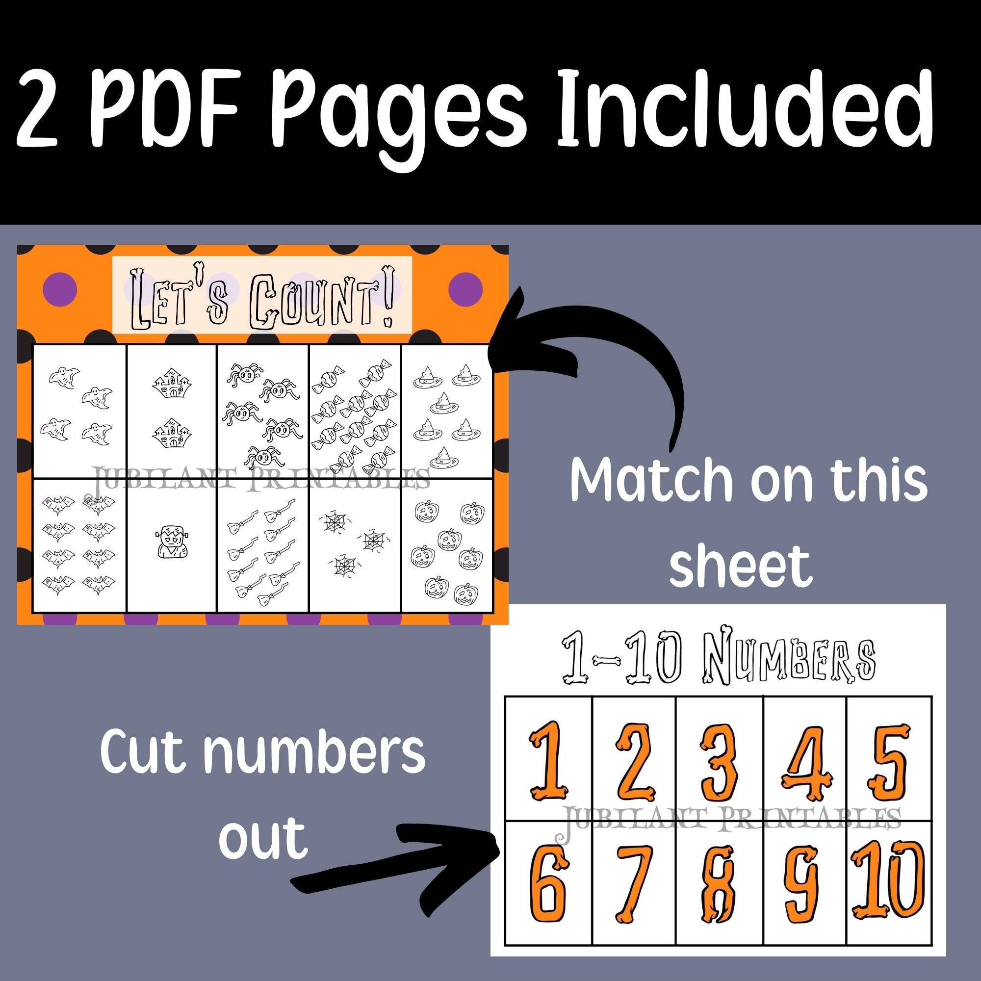Halloween Counting Activity Numbers 1-10 Preschool Math - Etsy