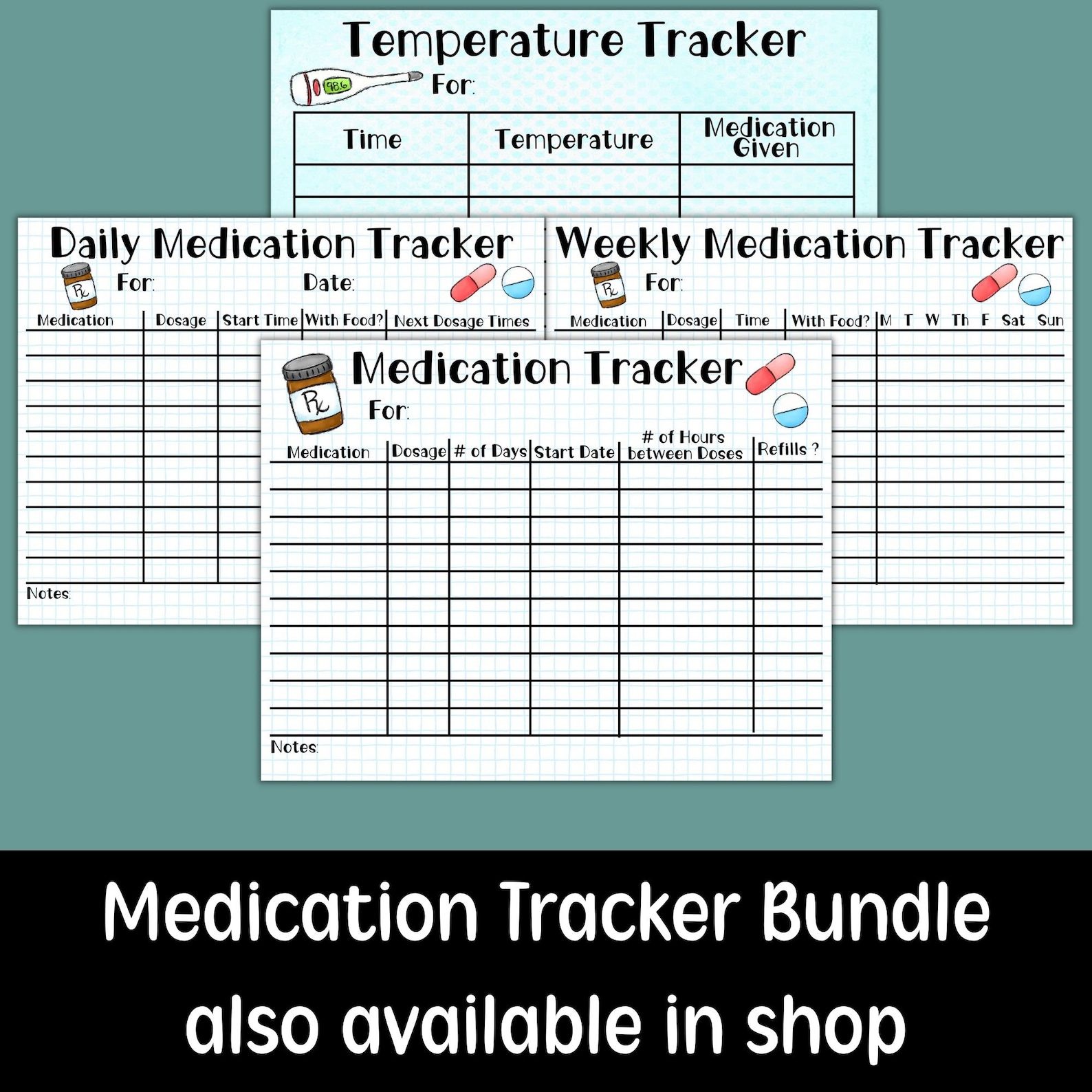 Medication Tracker, Medicine Chart, Kids Medicine Chart, Medicine ...