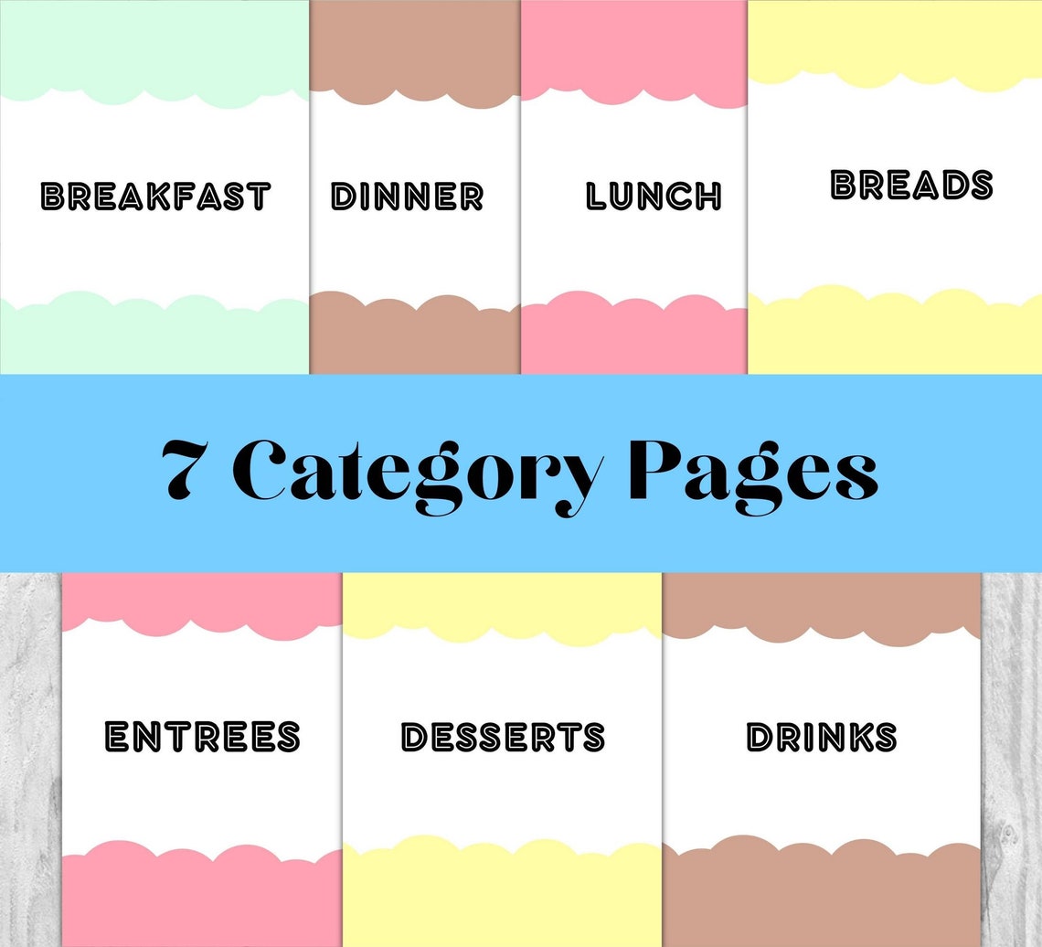 Kids Recipe Book, Printable Kids Cookbook,recipe Binder,kids Baking ...