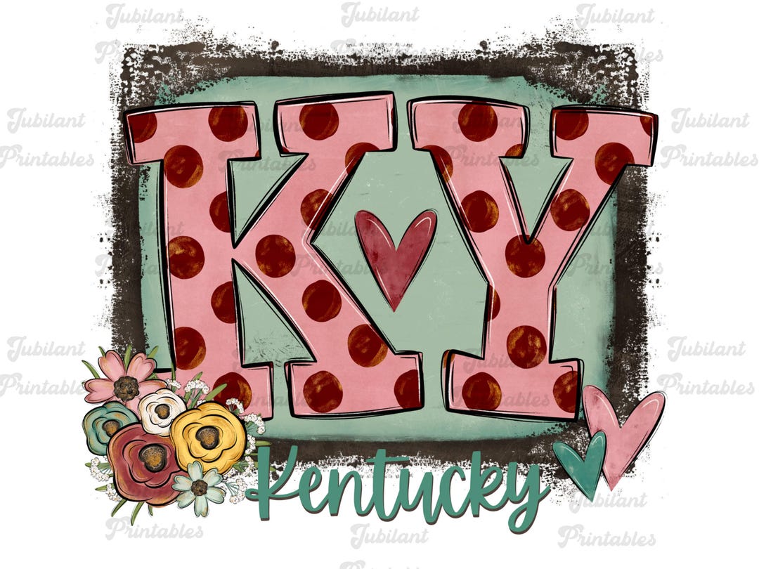 Ky Png, Kentucky Valentines Day Png, Sublimation Design, KY Digital ...