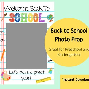 Back to School Photo Booth Frame, Welcome Back to School Sign, Selfie ...