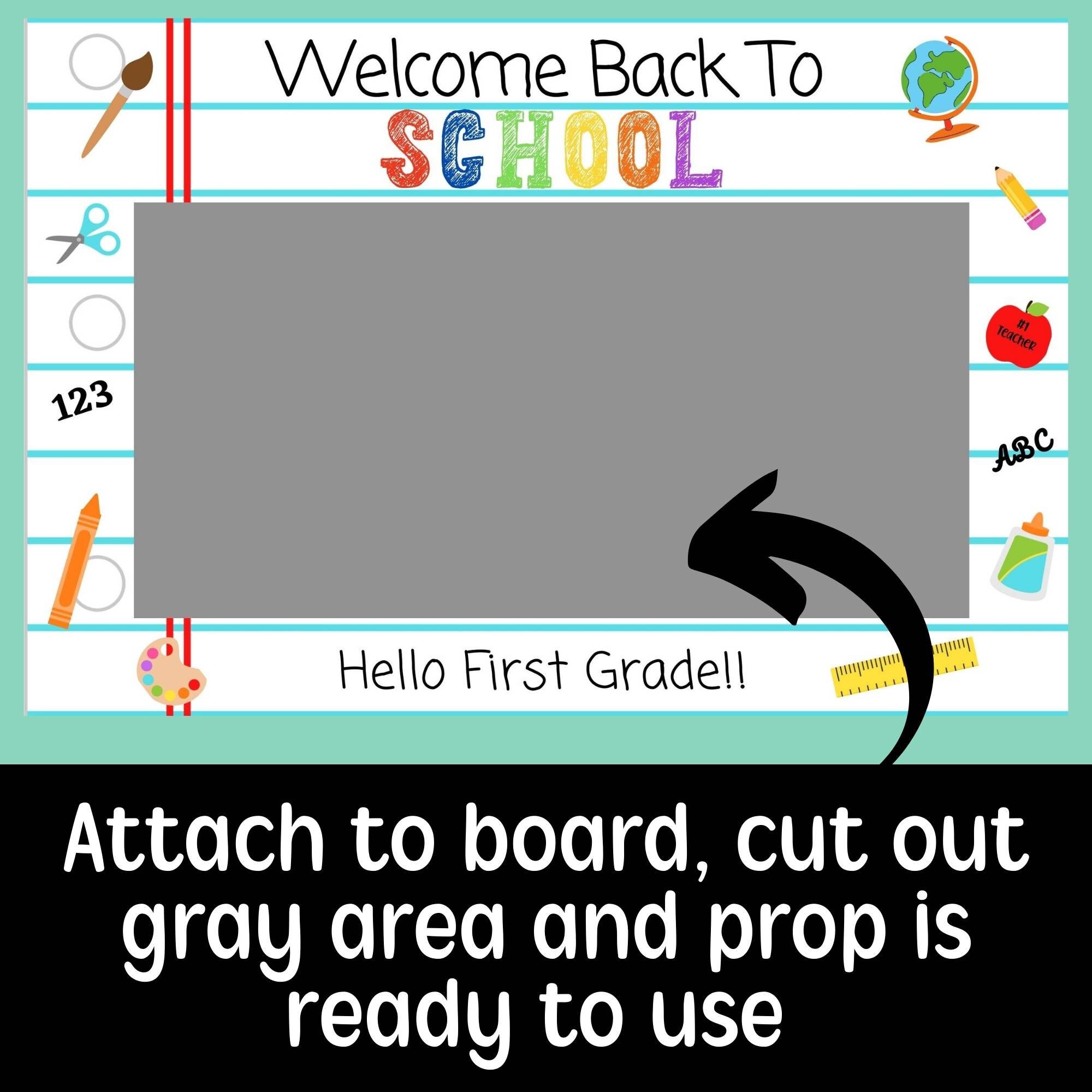 Back to School Photo Booth Frame, School Selfie Frame, Editable Selfie ...