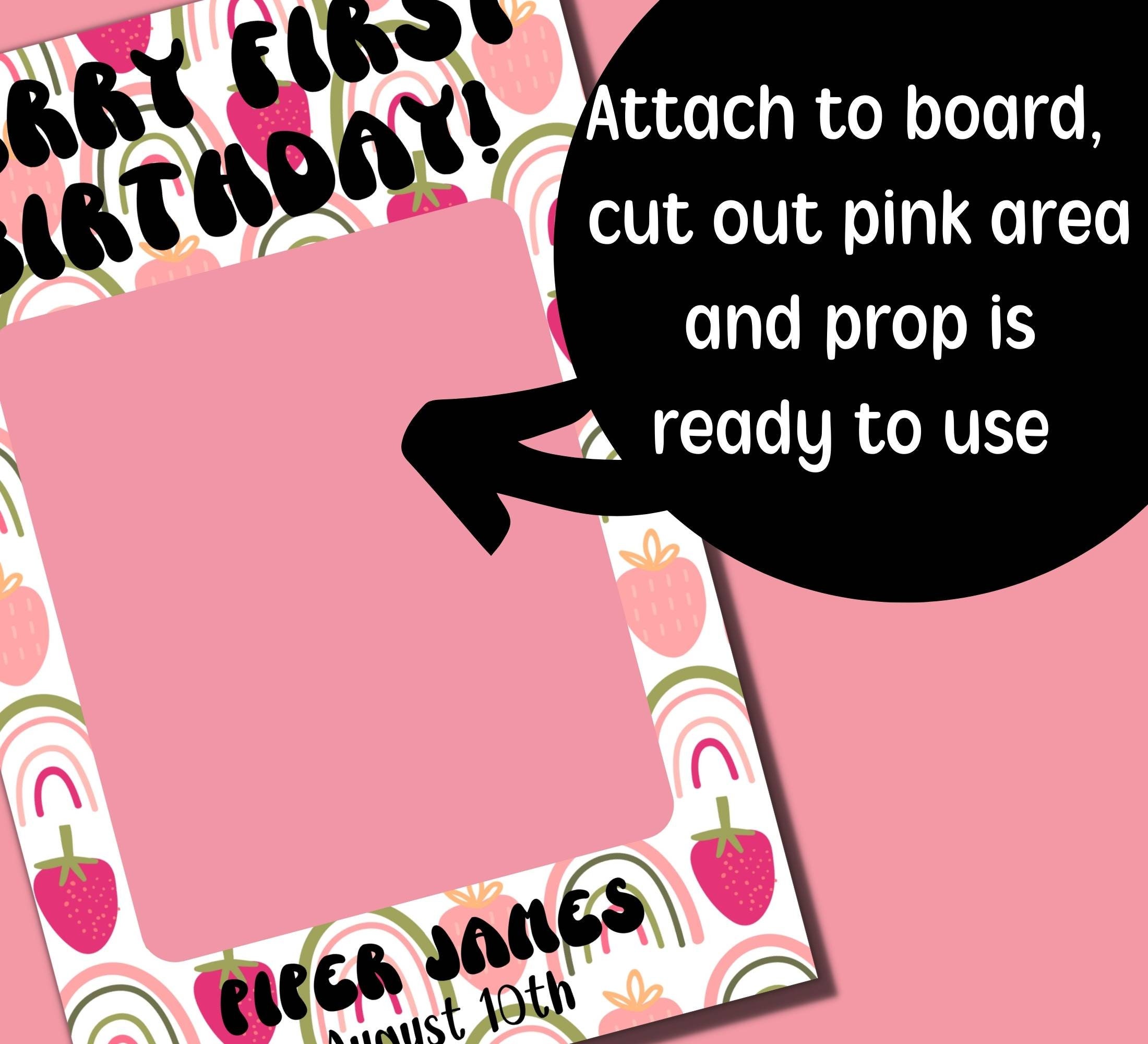 Berry First Birthday Photo Frame, Strawberry Birthday, Selfie Frame ...