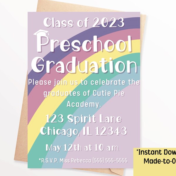 Preschool Graduation Save the Date - Etsy
