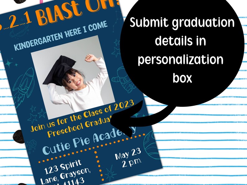 Pre-k Graduation Invitation Preschool Grad Kinder Grad - Etsy