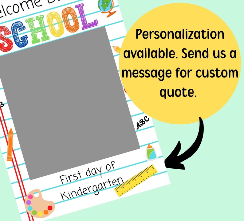 Back to School Photo Booth Frame, Welcome Back to School Sign, Selfie ...