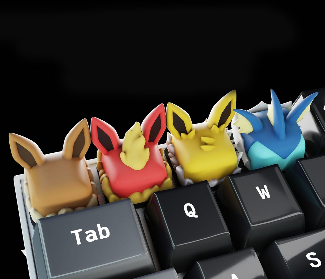 Pokemon Keycap Eevee Evolutions, Gifts,eevee Keycap, Cute Keycaps, 3d ...