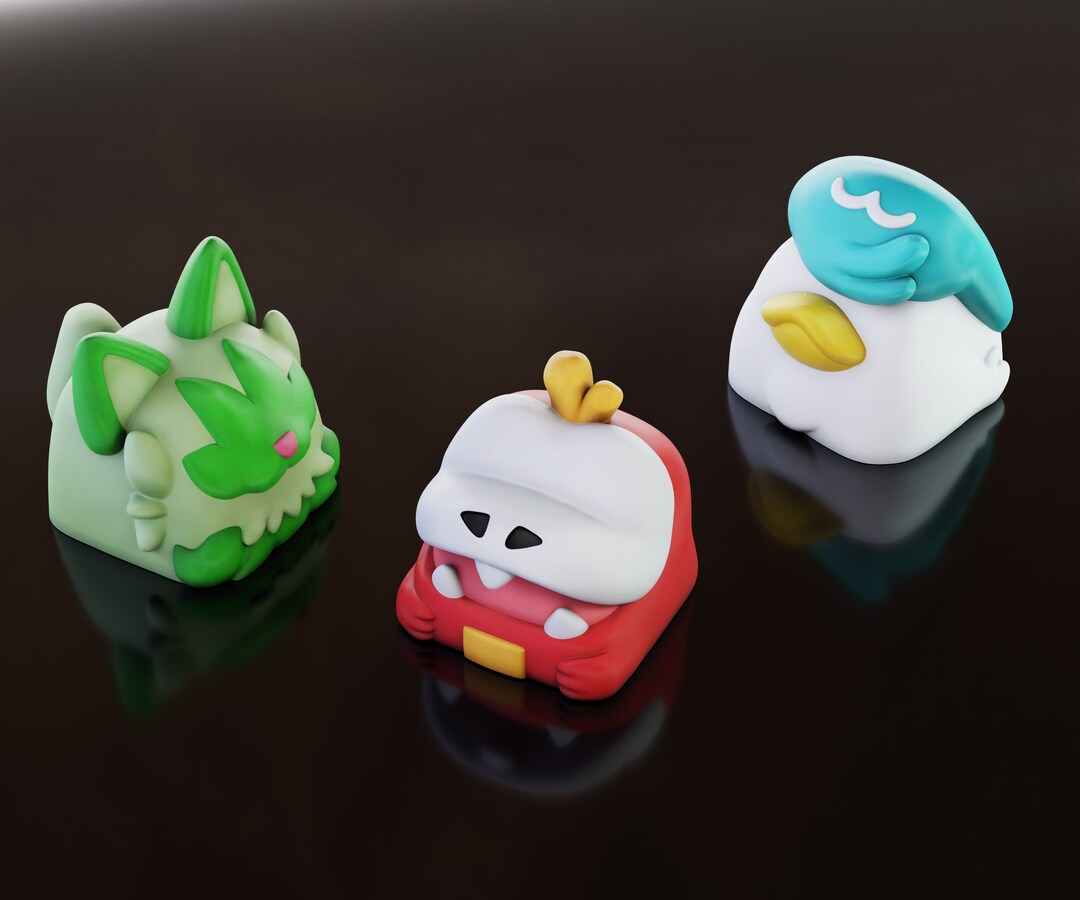 Pokemon Gen 9 Starters Keycap, 3d Hiko Key, Pokeball Keycap, Keycap ...
