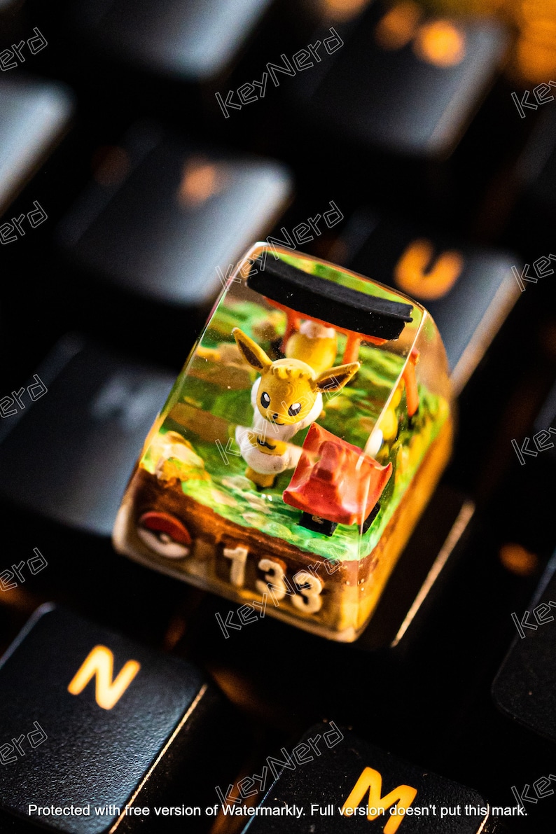 Ee.ve.e Keycap, Custom Pok.e.mon Keycap, Handmade Keycaps, Artisan ...