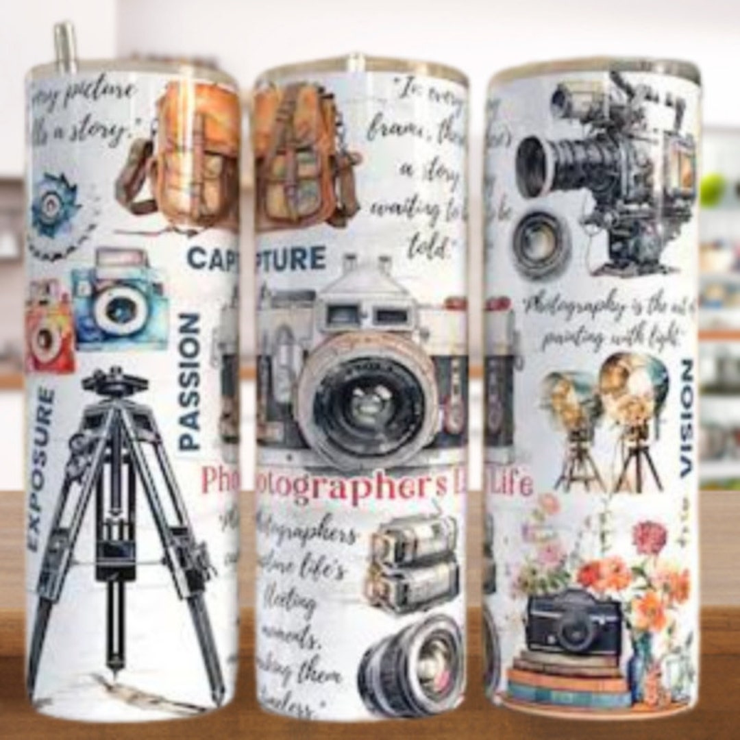 Photographers Life 20 Oz Skinny Tumbler Camera Cameras - Etsy
