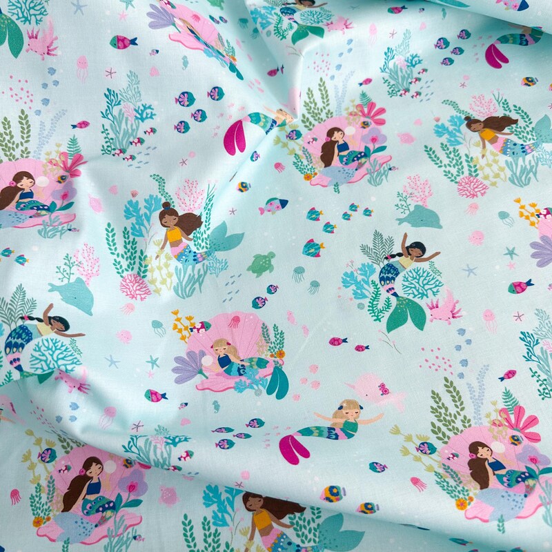 Flannel Mermaid Fabric - Etsy
