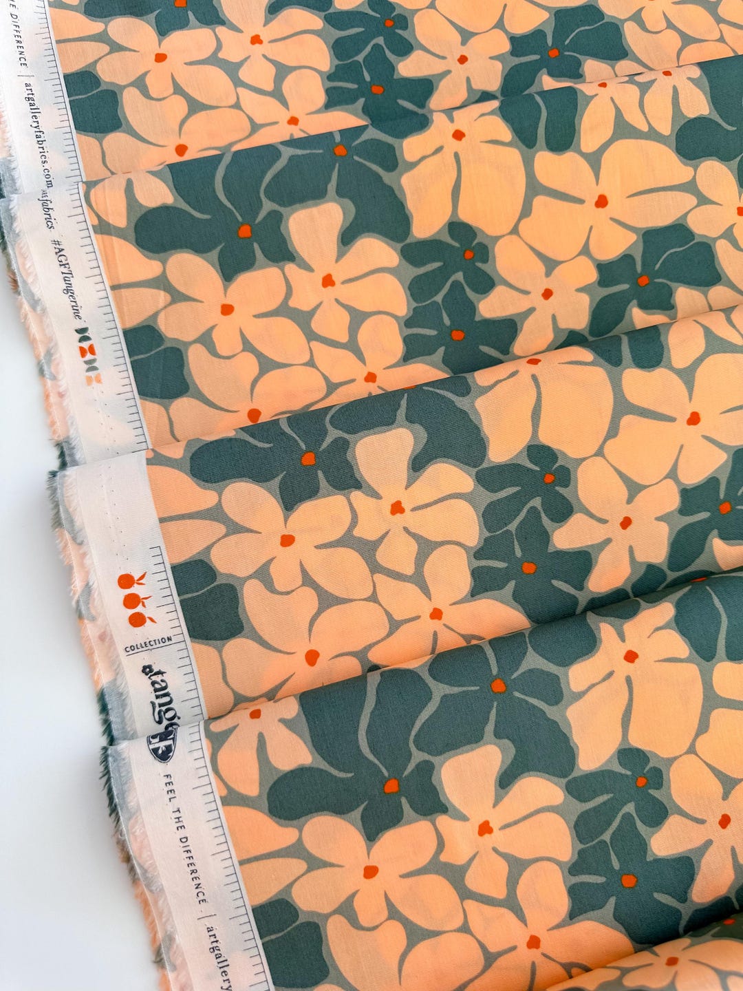 Bloom Burst Sunset Cotton Fabric by the Yard – Tangerine Collection - Etsy