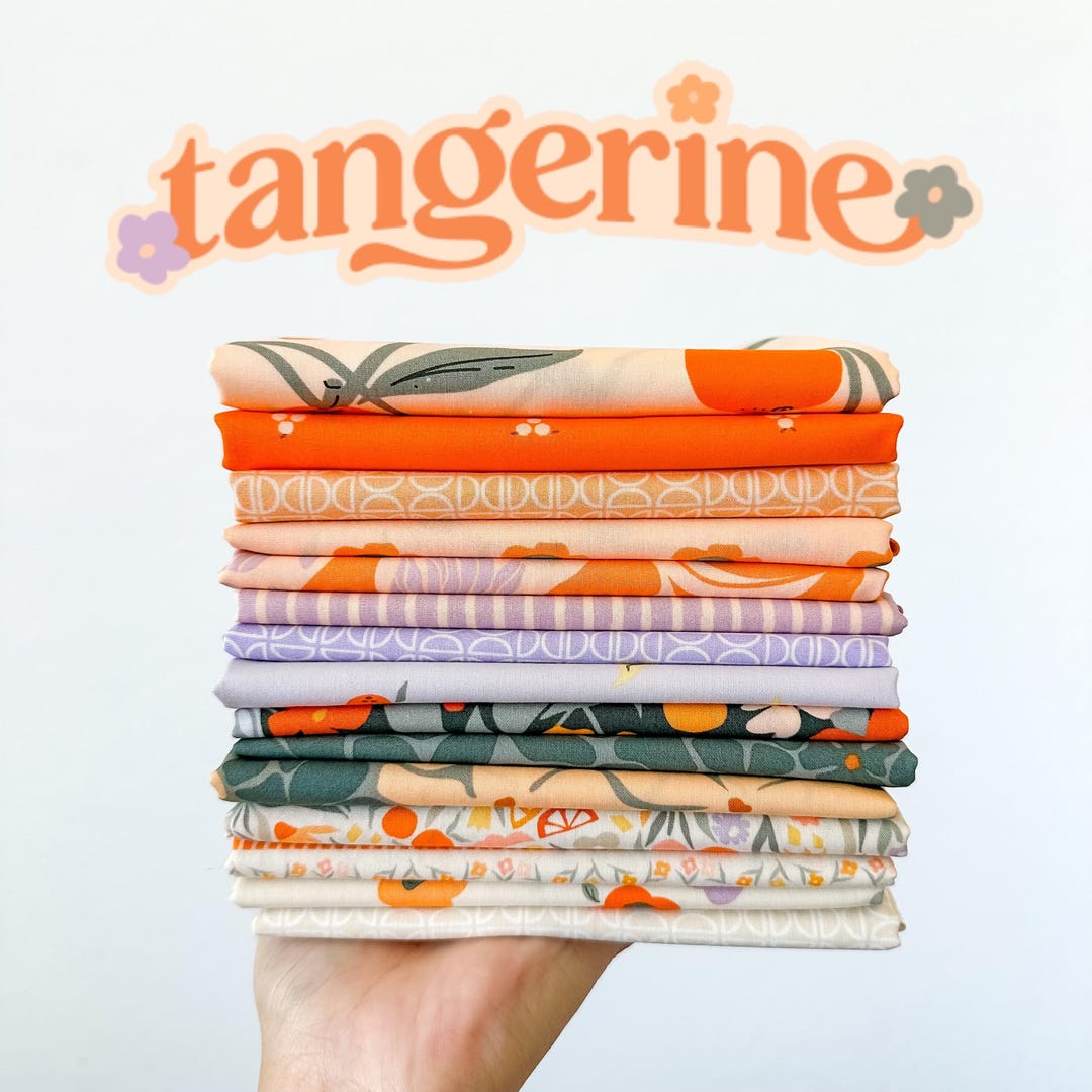 Tangerine Fabric Bundle 15 Pc Half Yard, Quarter Yard, or Fat Quarter Cuts – Art Gallery Fabrics ...