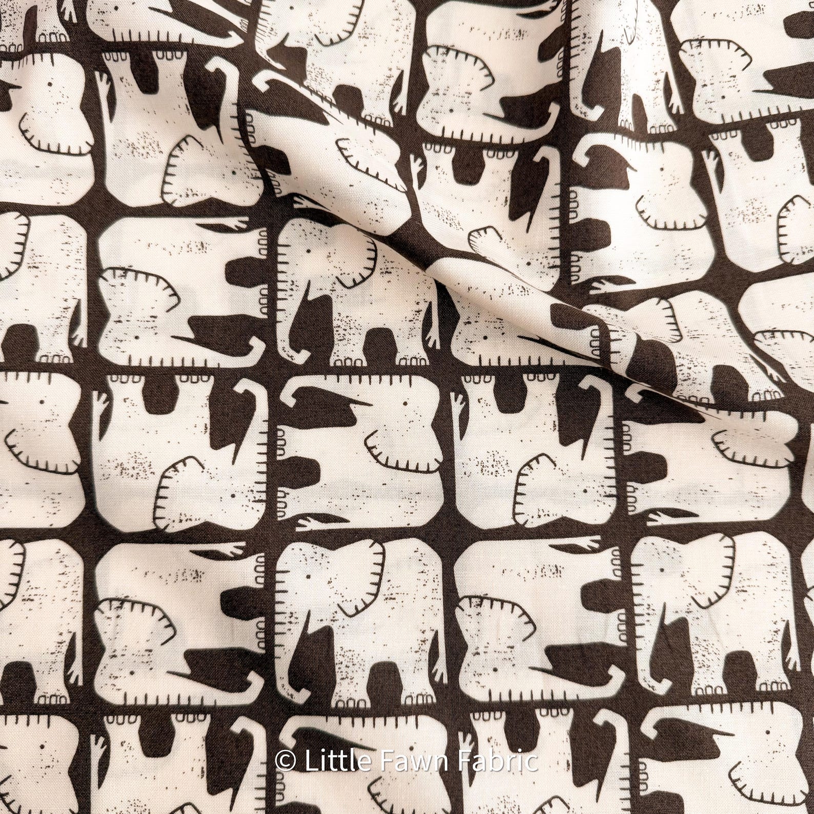 Elephant Cotton Fabric – Jolly Willow Print, Rising Sun Collection - Etsy