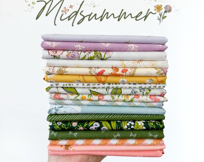 Midsummer Fabric Bundle – 17 Pc Half Yard Fat Quarter, or Quarter Yard ...
