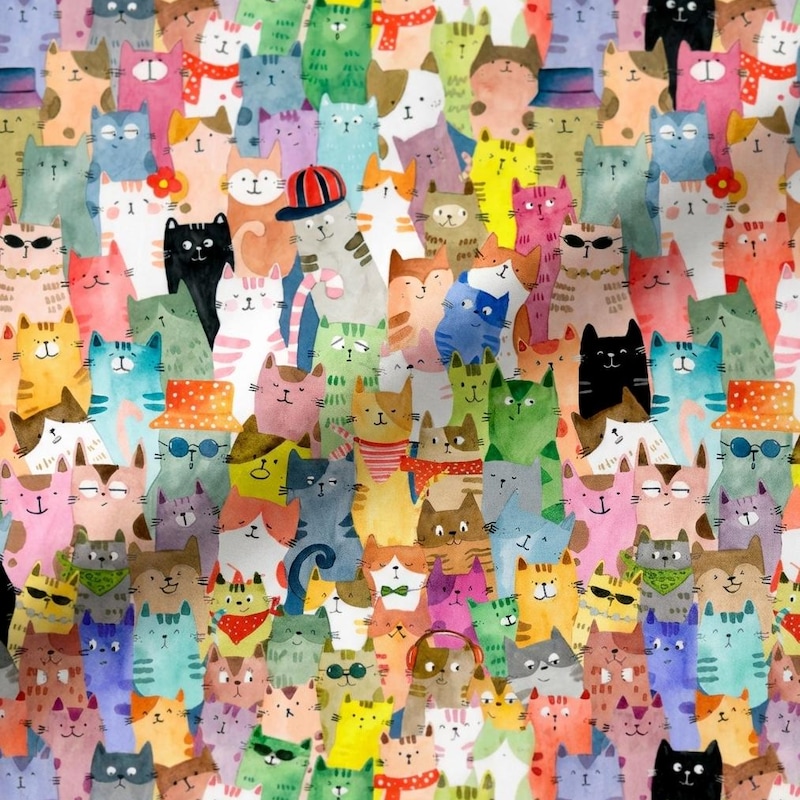 Fabric Cats Around Town - Etsy