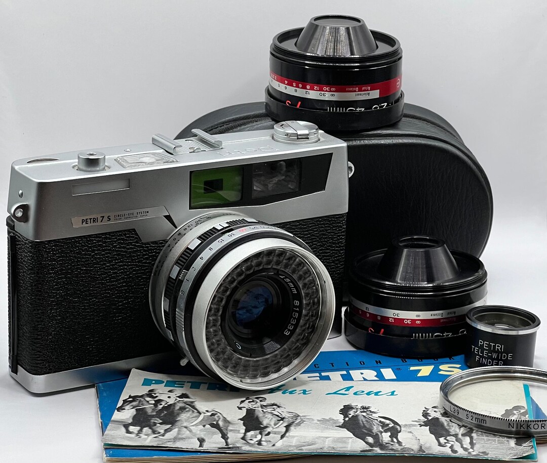 Vintage Cult-classic Petri 7S Camera Package With Auxiliary Lens Set ...