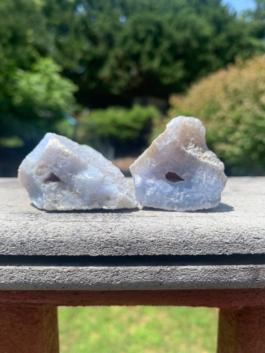 2 Raw Blue Lace Agate Stones Rough Crystals Gemstones - Etsy