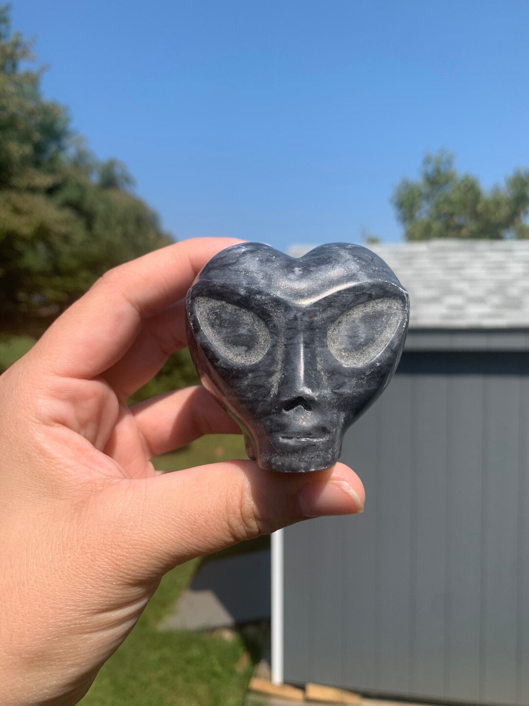 Lushan Jade Alien Skull Carving | Crystal Points, Towers, Gemstones ...