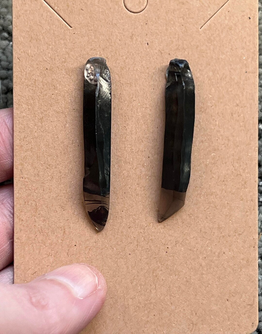 Translucent Obsidian Pressure Blade Earrings With a Black Gold ...
