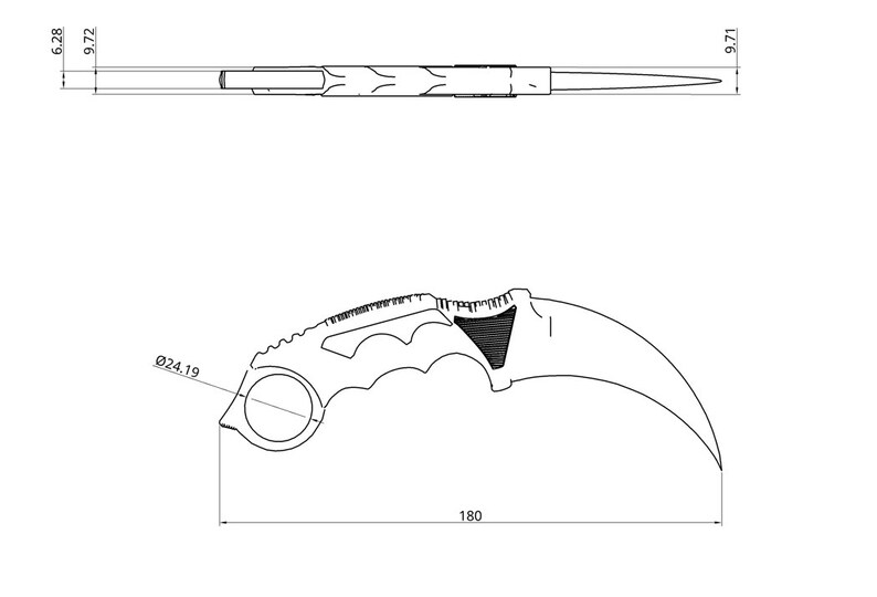 3d Printed CS2 Karambit Scale Model - Etsy