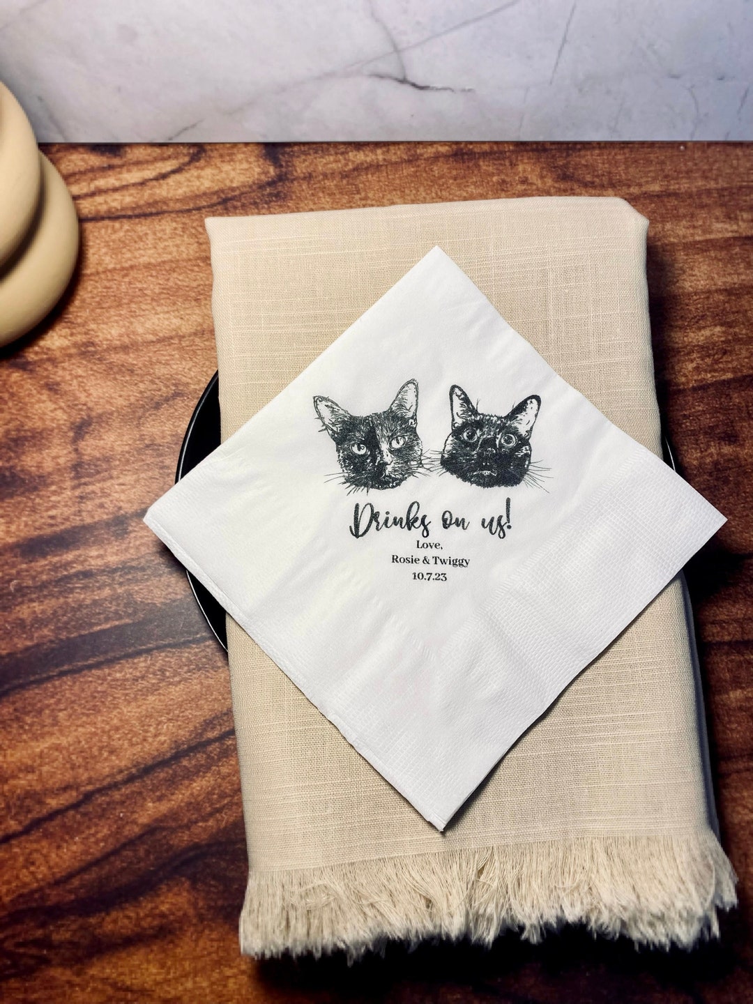 Custom Pet Cocktail Napkins Dog Wedding Napkins Custom Cat - Etsy