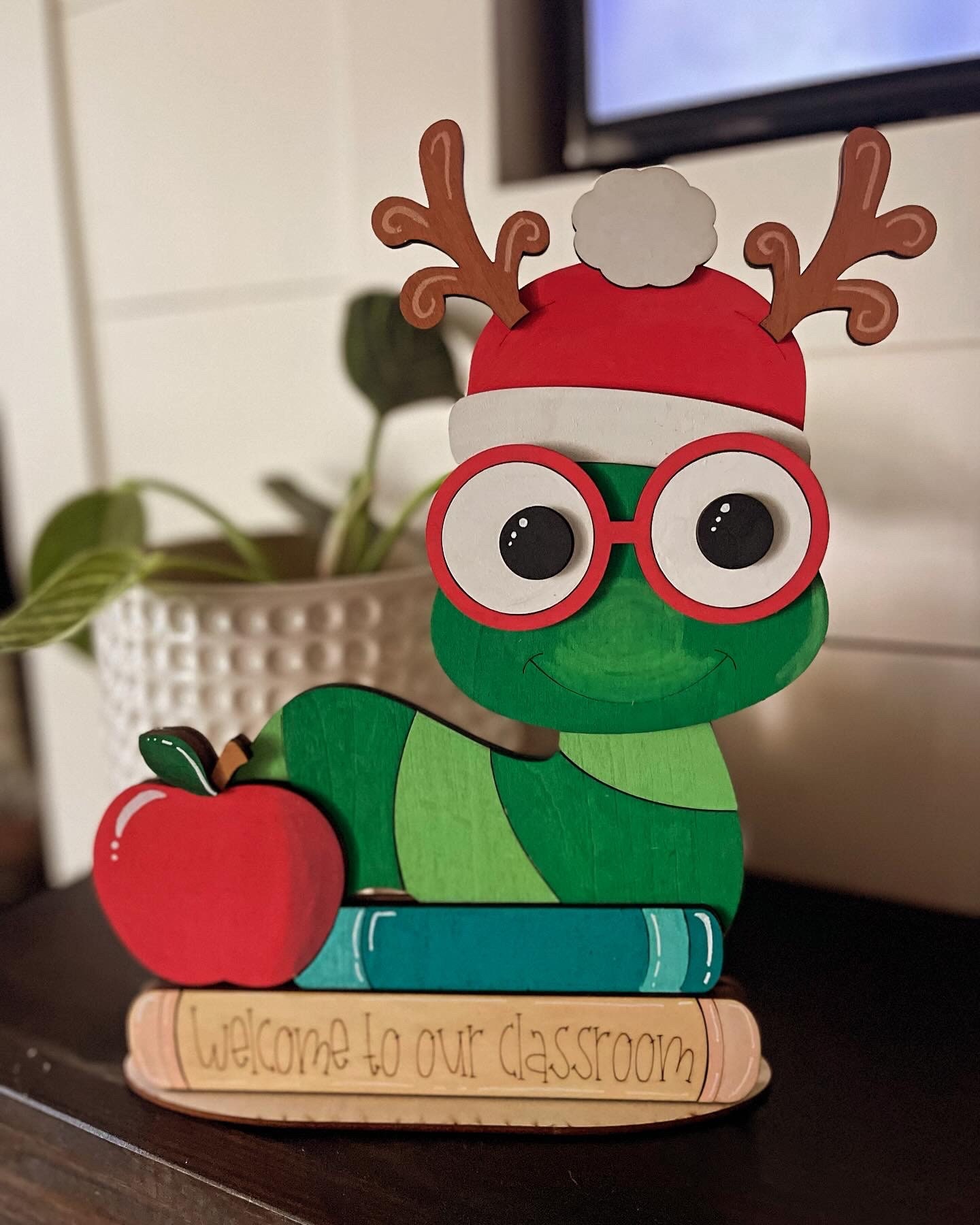 Handmade Teacher Appreciation Gift Bookworm With Interchangeable Hats ...