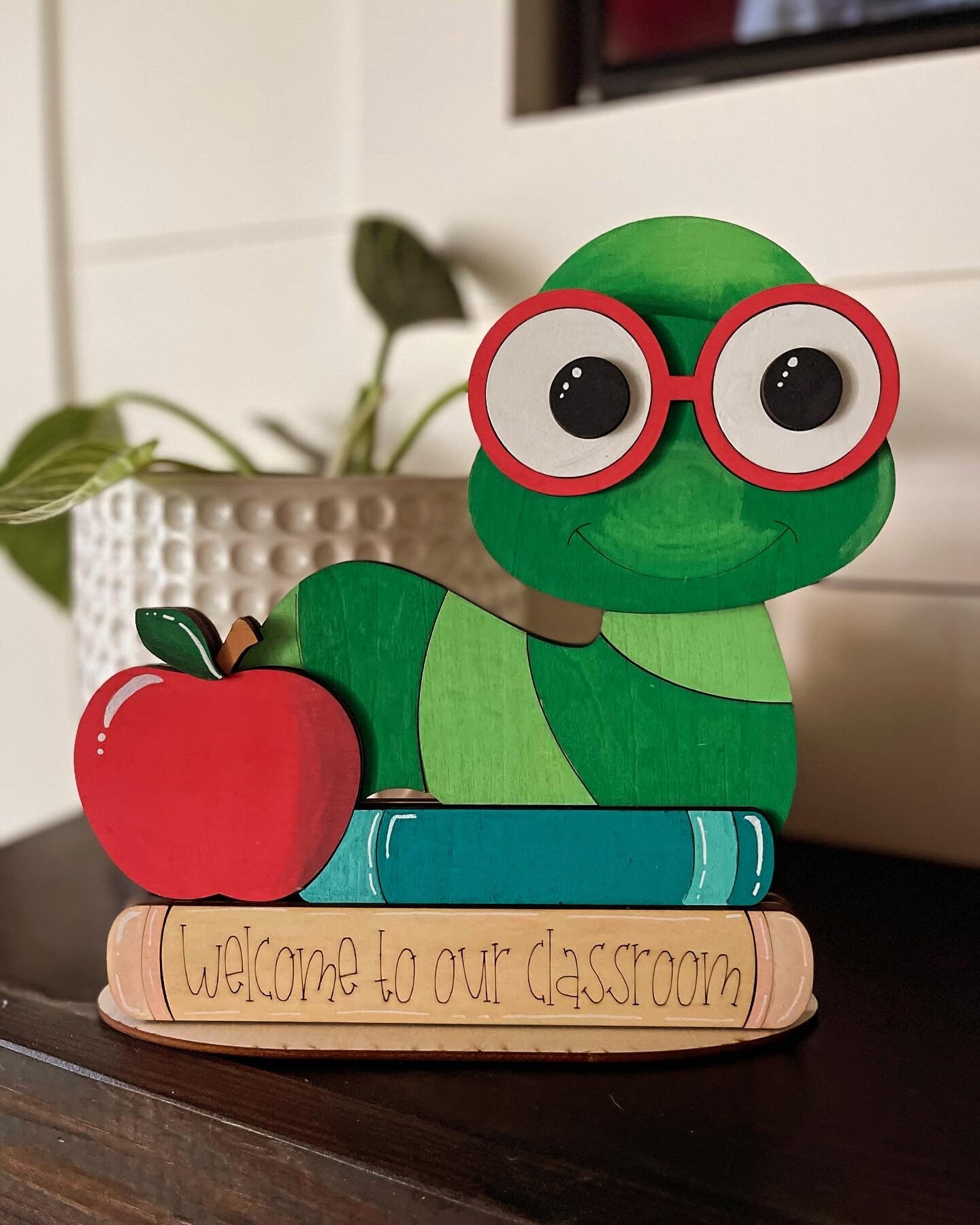 Handmade Teacher Appreciation Gift Bookworm With Interchangeable Hats ...
