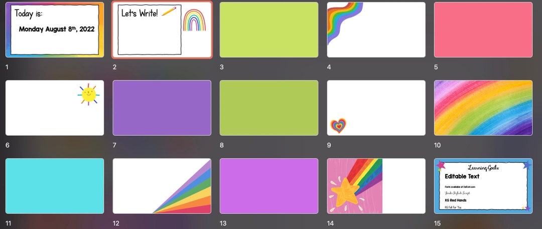 Rainbow Themed Powerpoint Slides - Power Point Template - Classroom ...