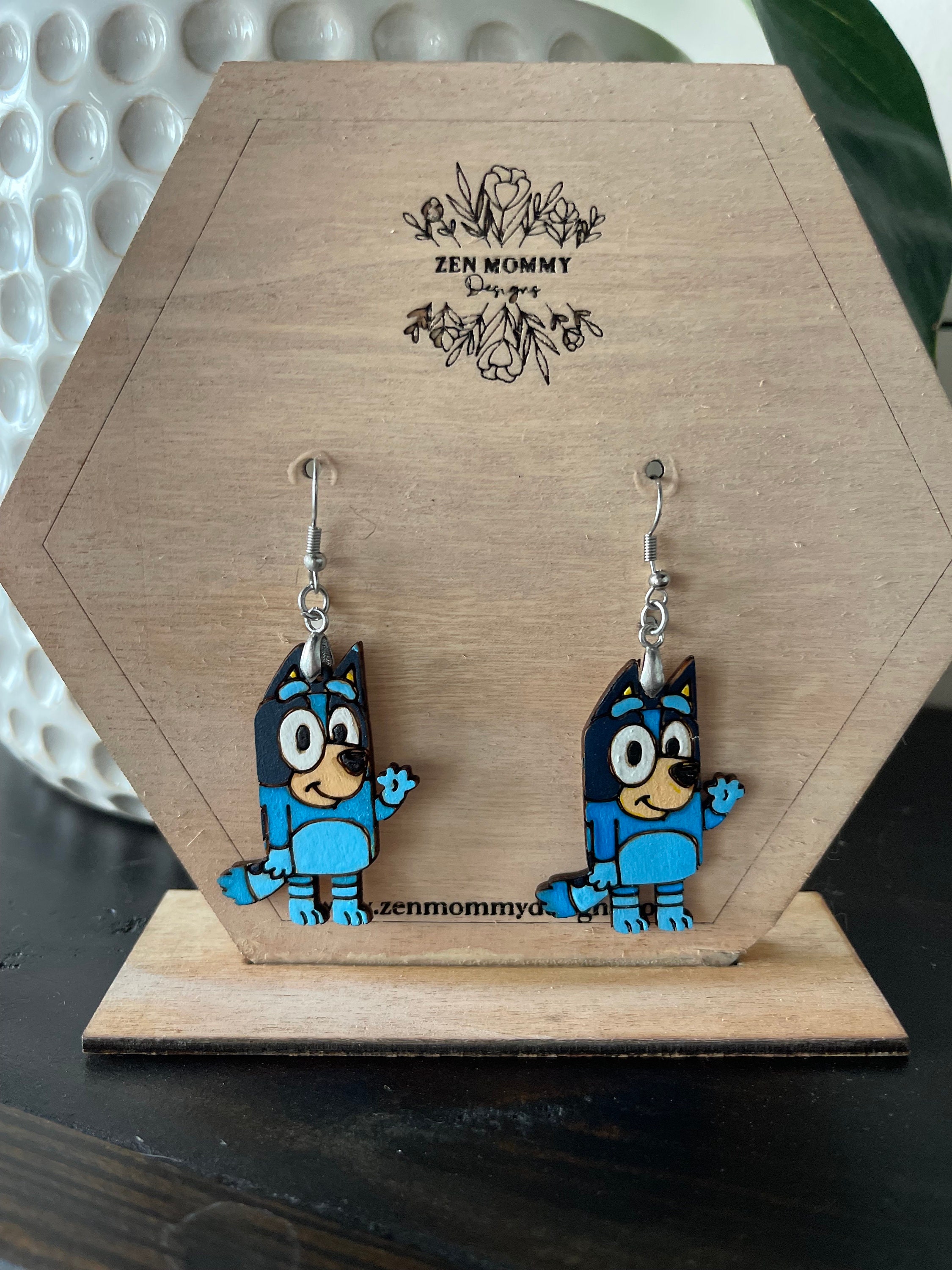 Handmade Bluey Inspired Dangle Earrings - Etsy