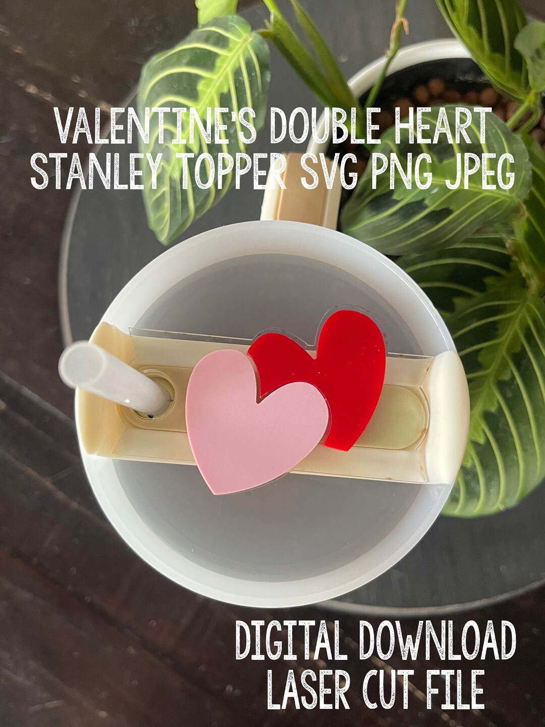 Stanley Topper Double Heart Valentine Cut File Download SVG PNG JPEG - Etsy