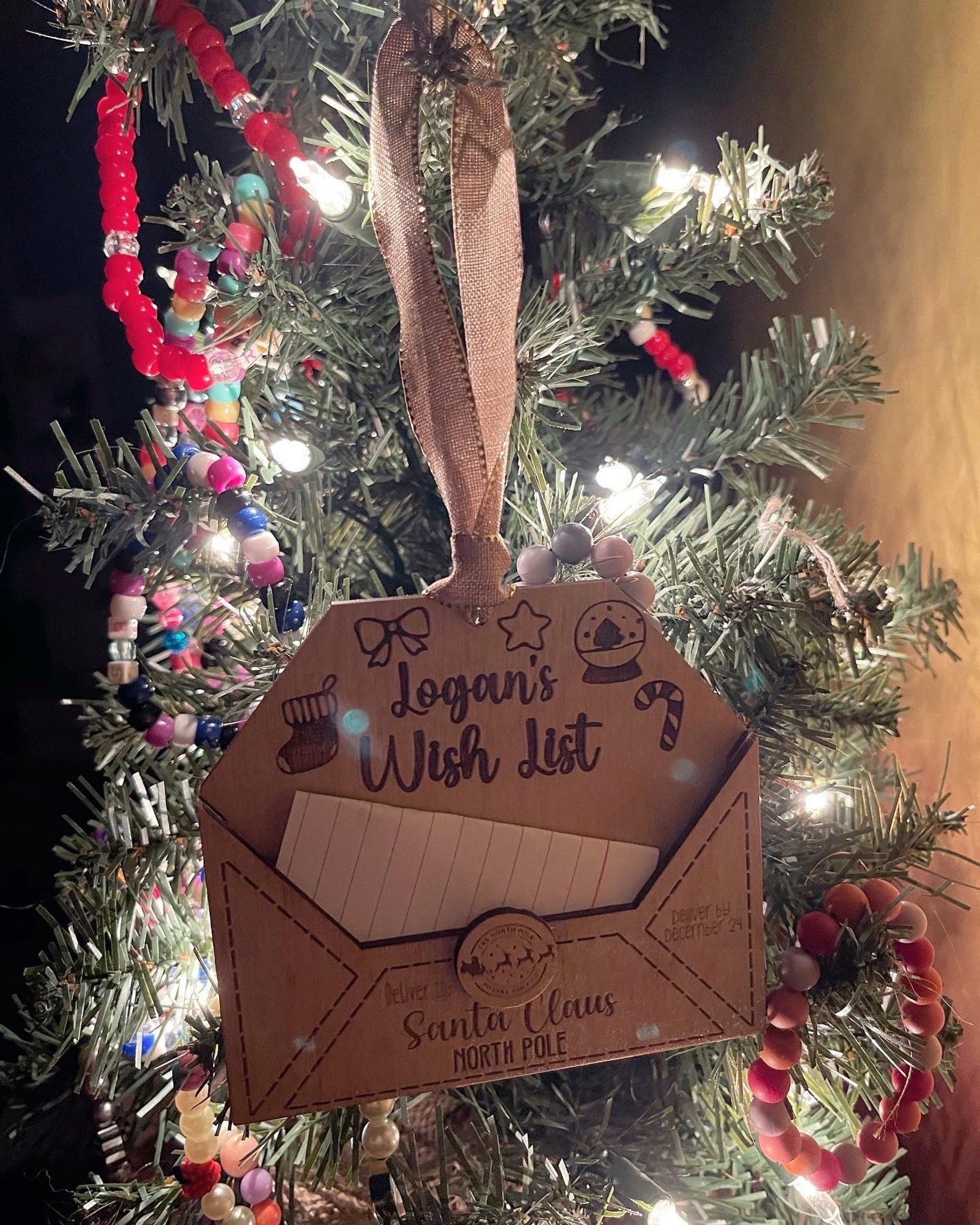 Handcrafted Personalized Letter to Santa Keepsake Ornament Christmas ...