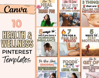 10 Pinterest Templates Pinterest Pins Template Canva Bold - Etsy