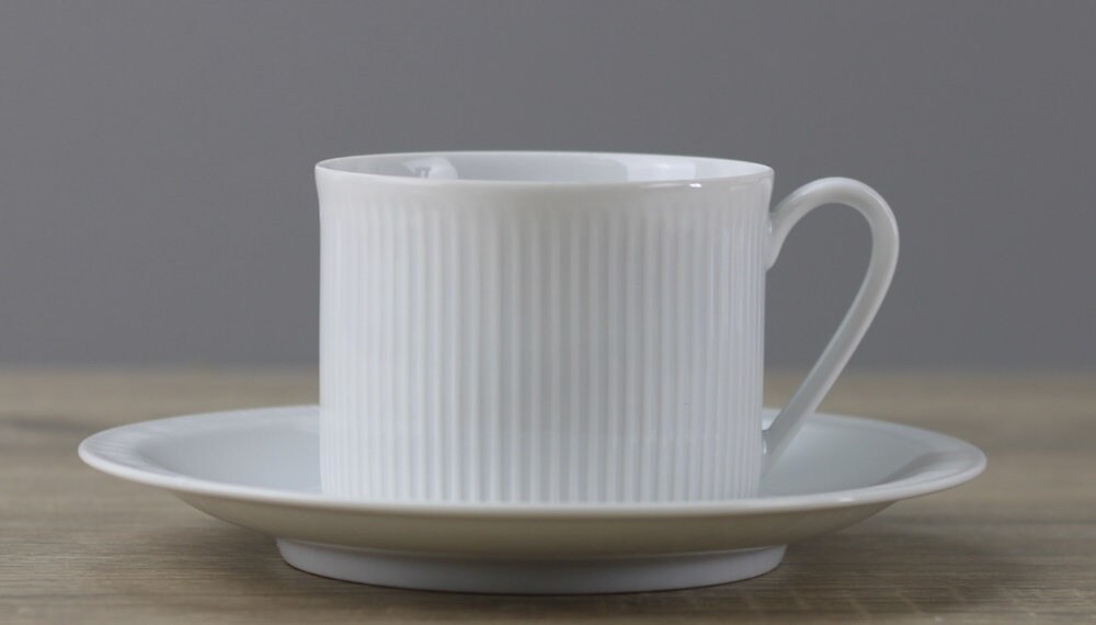 Gustavsberg Ritz White Grooves Tea Cup Ø Approx. 7.5 Cm With - Etsy