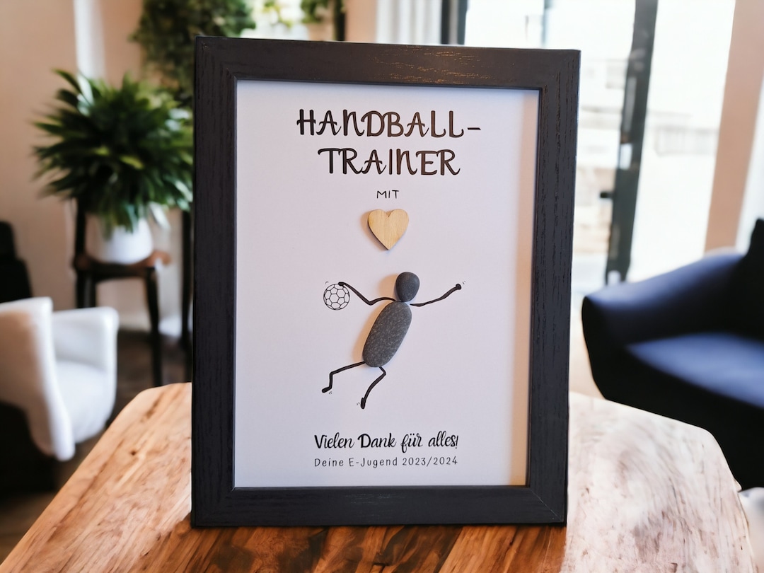 Stone Picture as a Thank You Gift Farewell Gift for Coach / Handball ...