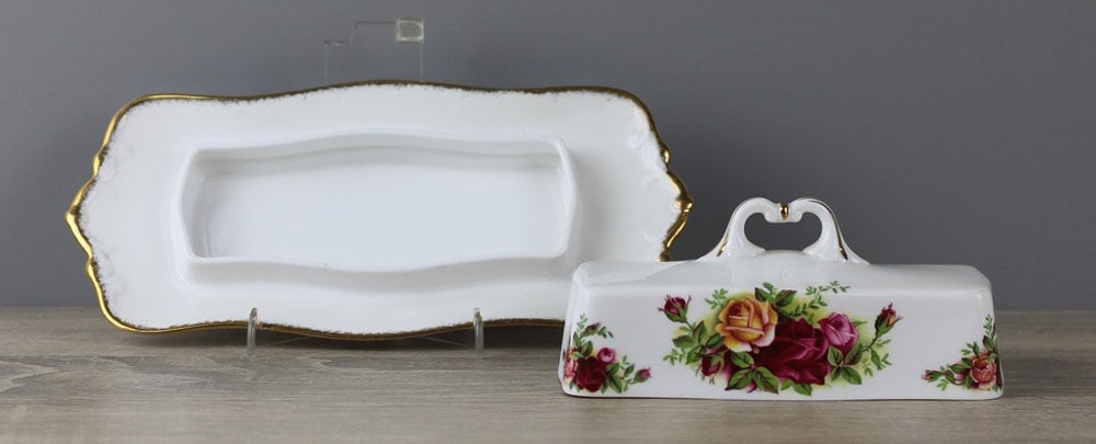 Royal Albert Old Country Roses Butterdose Butterplatte Mit - Etsy