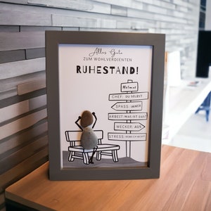 Steinbild: Geschenk zum Abschied zur Rente, Renteneintritt, Ruhestand ...