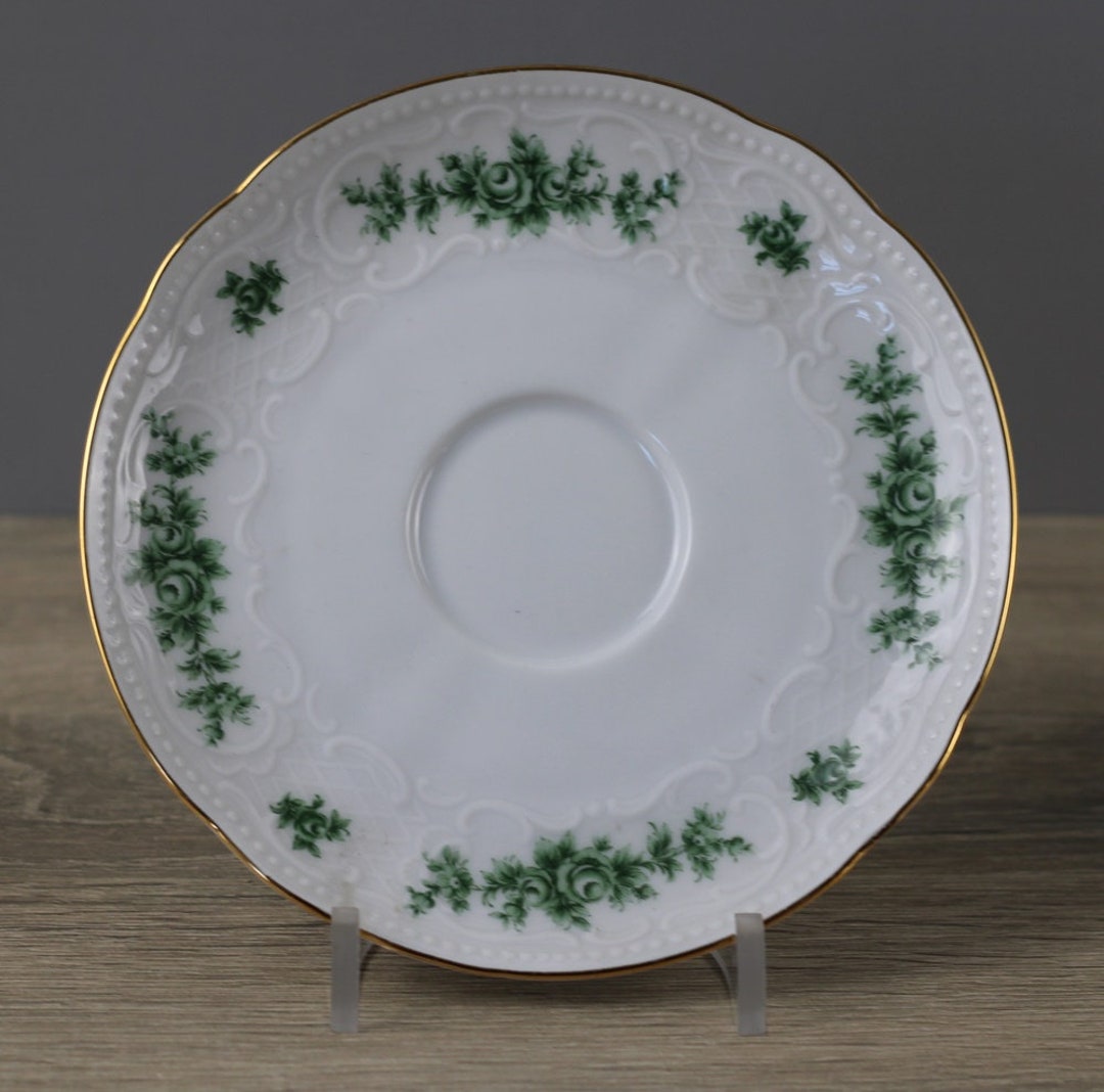 Seltmann Weiden Goldrand Wien Grüne Rose 70235 Unterteller / Untertasse ...