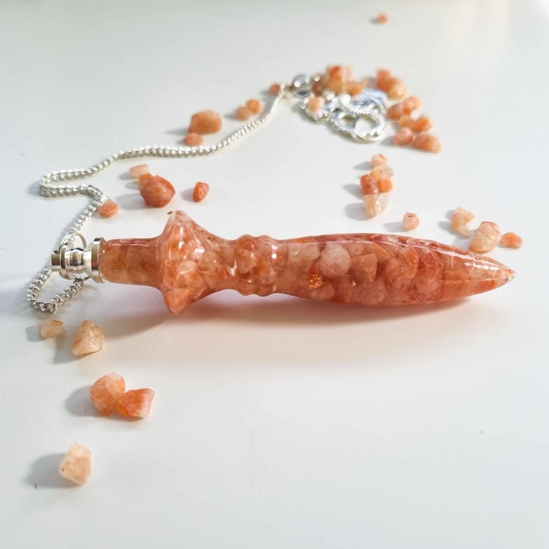 Pendulum of Thoth Helios in Sunstone and Resin, Joyful Dowsing Tool - Etsy