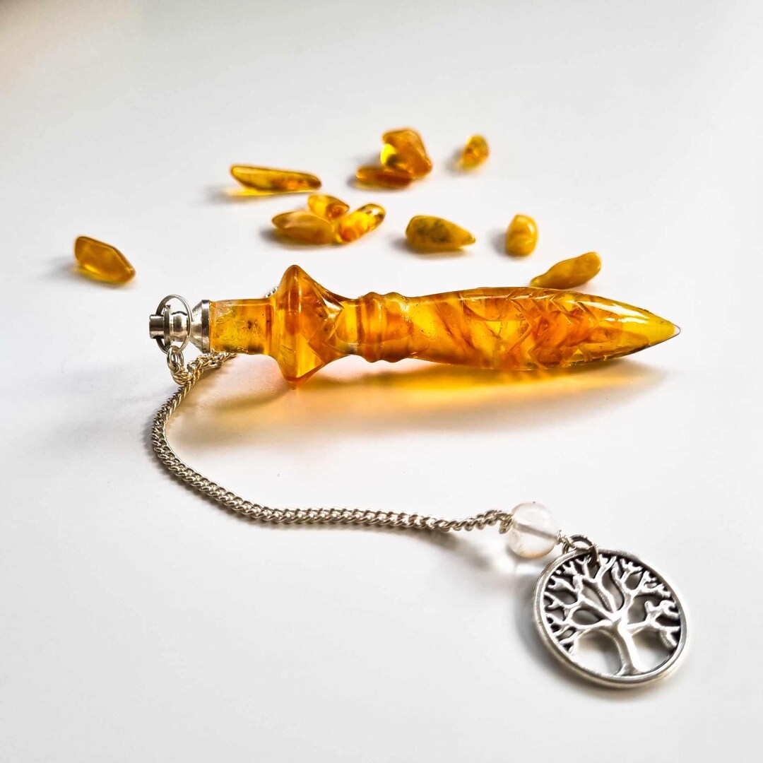 Pendulum of Thoth in Yellow Amber, a Luminous Divinatory Pendulum That ...