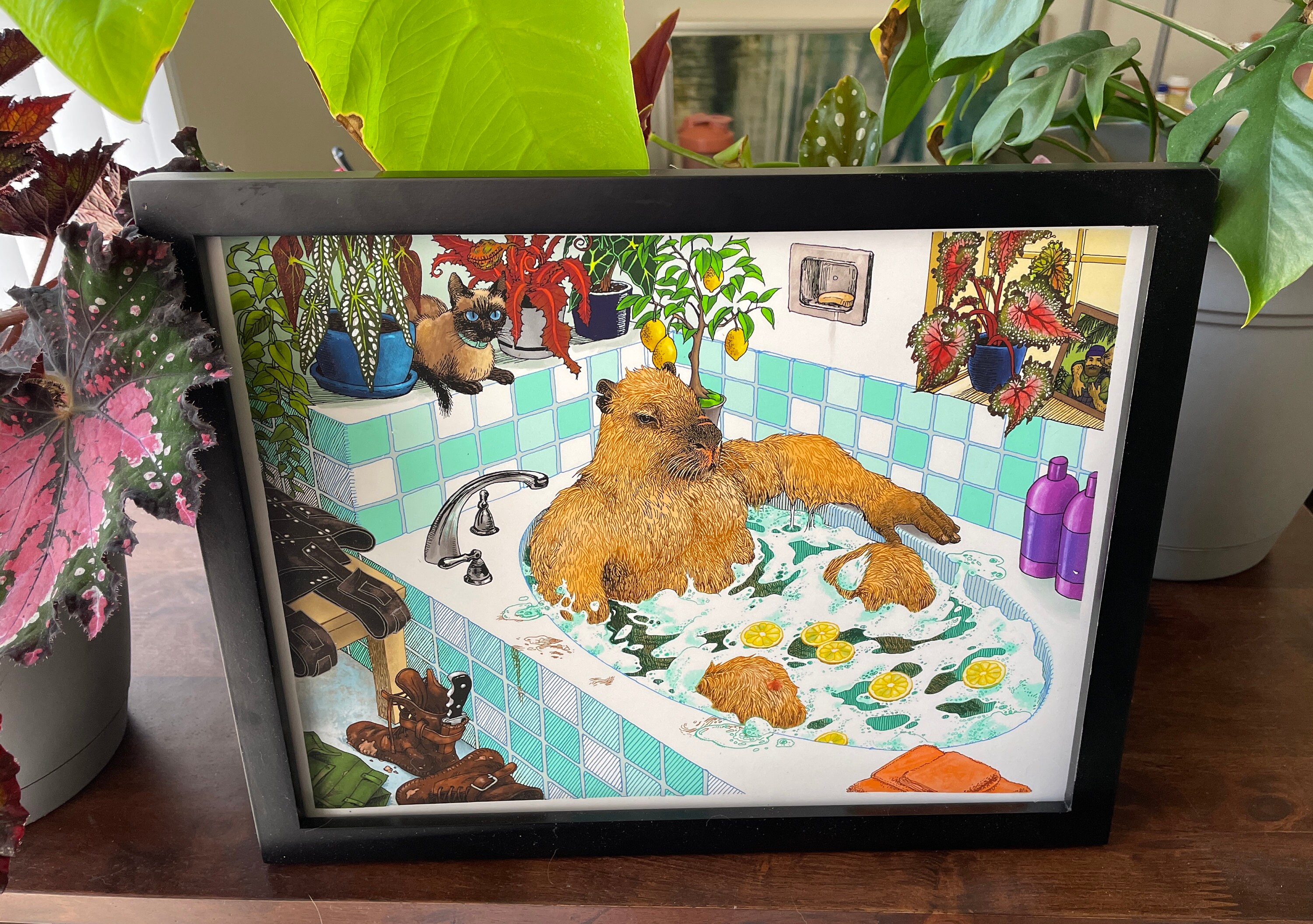Capybara Bath Print - Etsy