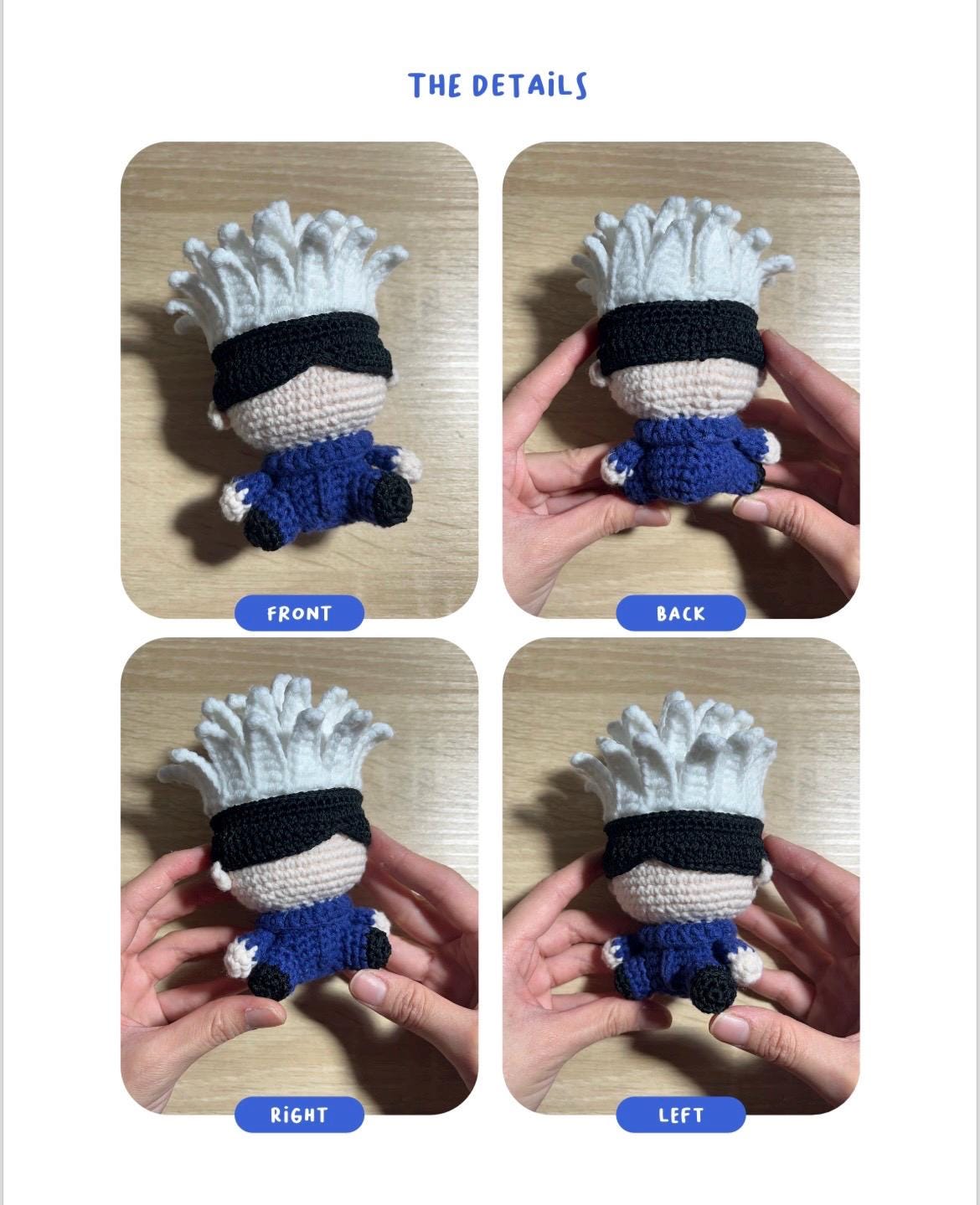 Gojo Satoru Bagcharm / Crochet Doll / Amigurumi 9cm Pattern - Etsy
